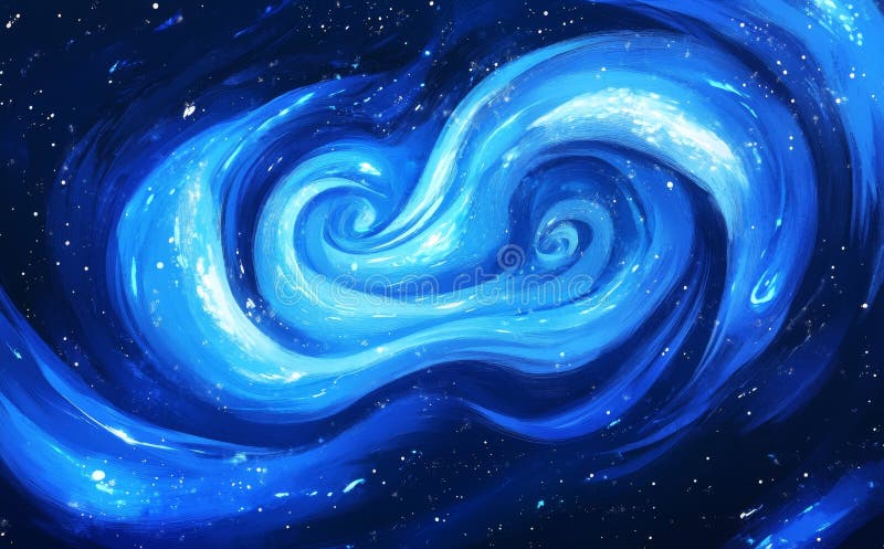 Digital Art Composition of a Swirling Blue Vortex with Glowing Lines ...