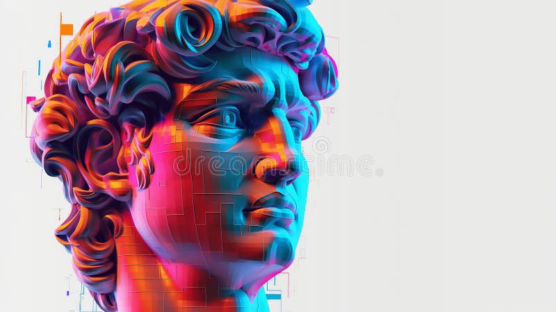 Digital Art Concept of a Modernized Classical Sculpture Stock Image ...
