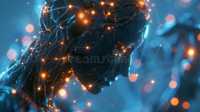 Abstract Neural Network Concept Art Generative Ai Stock Illustration ...