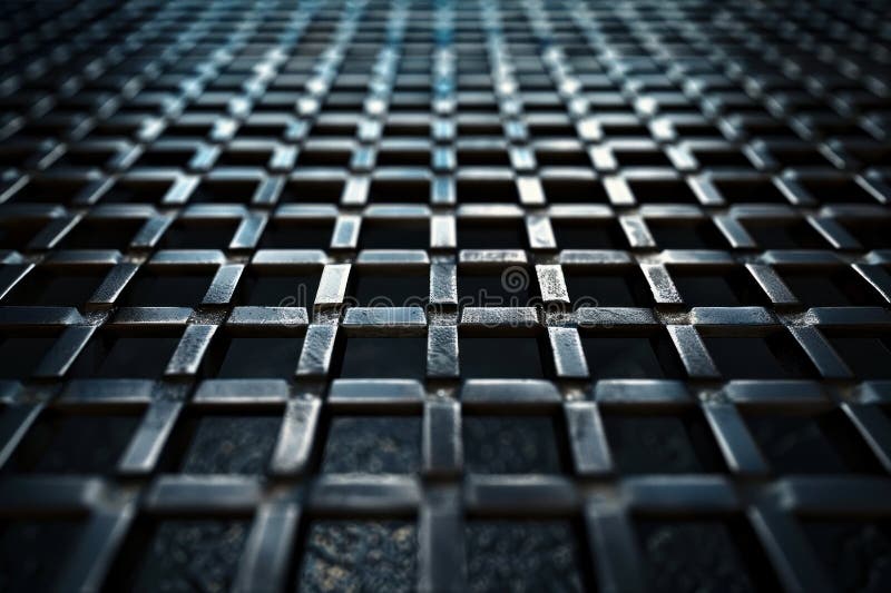 Digital Art of a Dark Metallic Grid Pattern on an Alloy Sheet Stock ...