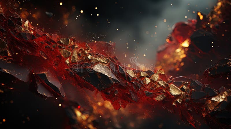 Digital Art of Deep Red Shattered Glass Pattern Background Stock ...