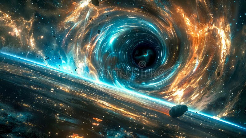 Cosmic Black Hole Vortex in Space Stock Photo - Image of galaxy, time ...