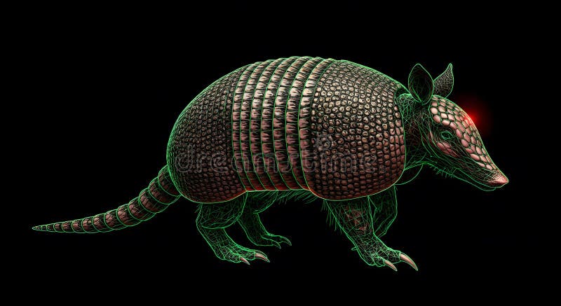 Nine Banded Armadillo Digital Art: a Striking Wireframe Portrait ...