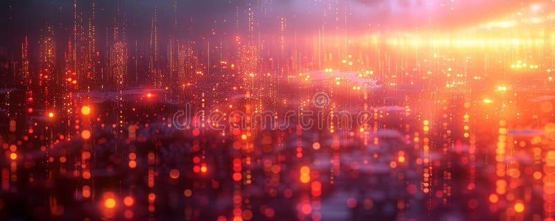 Dazzling Digital Art of a Dynamic Abstract Cityscape Illuminated with ...