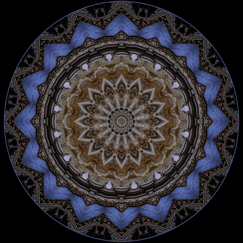 Digital Art Design. Filigree Blue Oriental Pattern Stock Illustration ...