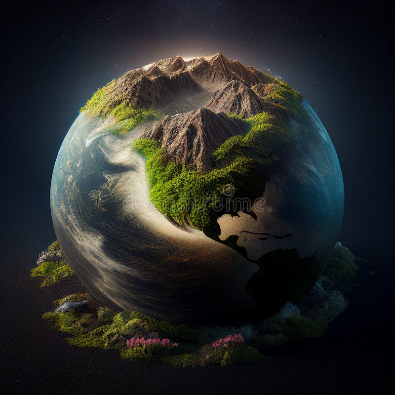 Digital Art Earth Planet Science Future Digital 3d Stock Image - Image ...