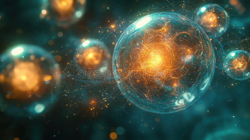 Digital Art Exploration Dynamic Energy Bubbles in an Abstract Sci-fi ...