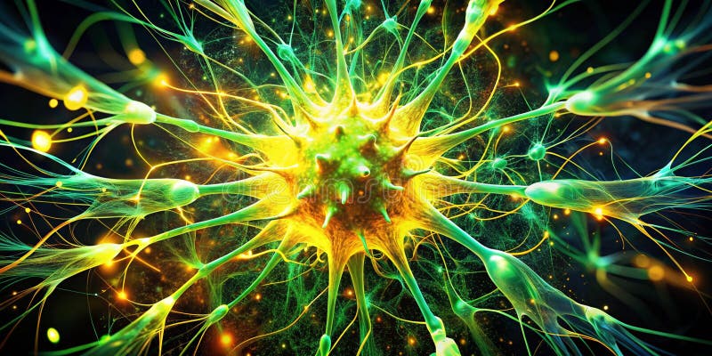 Digital Art Explosion with Neural Network Effects on Black Background ...