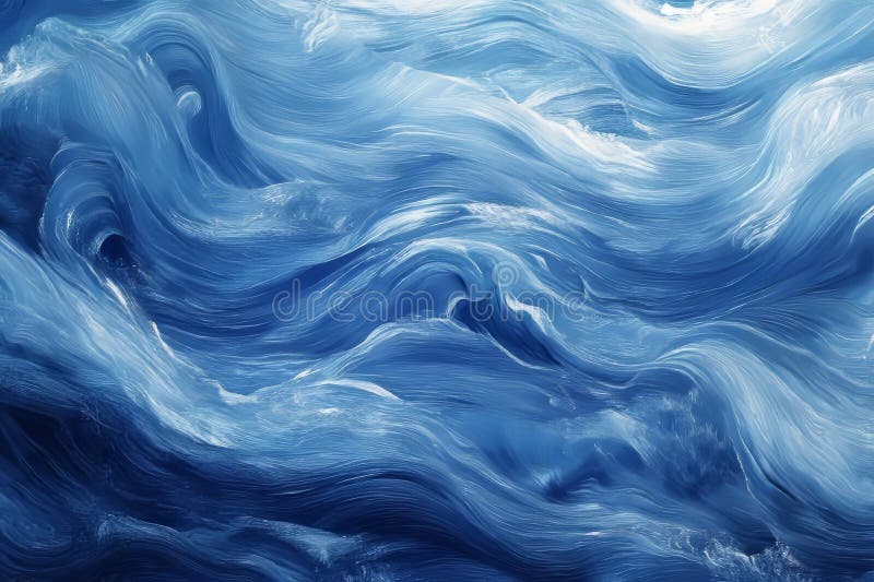 Digital Art Featuring Abstract Blue Waves on a Dark Background for ...