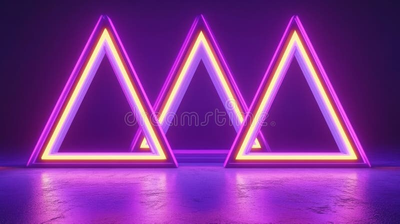 Digital Art Featuring Abstract Geometric Shapes, Vibrant Triangles, and ...