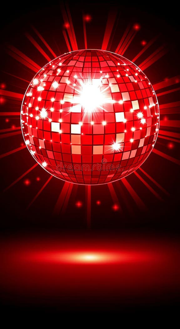 Digital Art Featuring a Red Glowing Sphere on an Abstract Background is ...