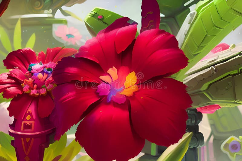 Digital Art Flower Background Wallpaper Stock Illustration ...