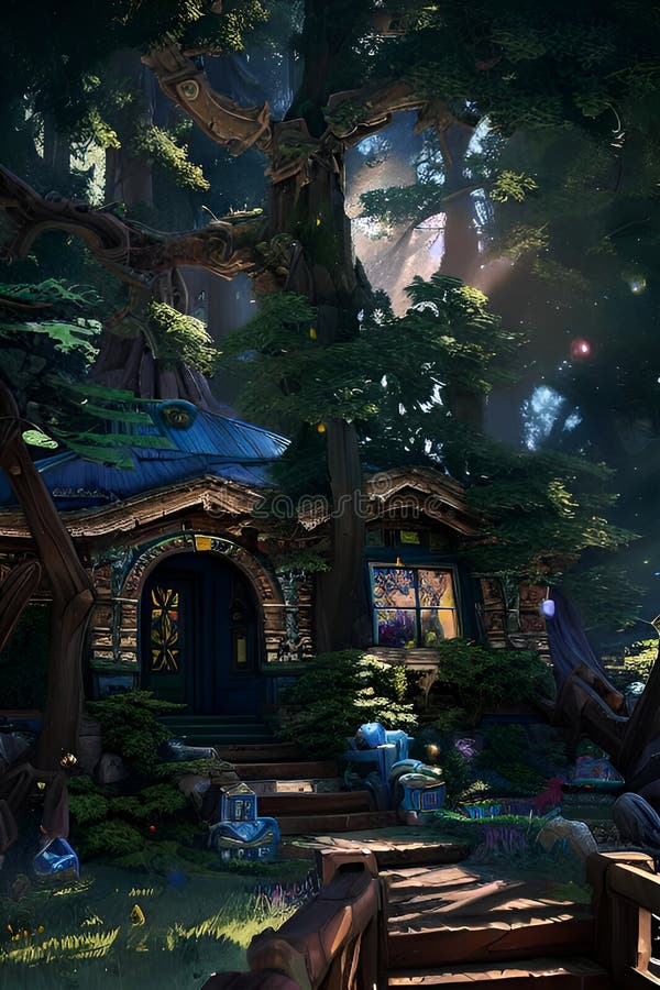 Digital Art Forest Background Wallpaper Stock Illustration ...