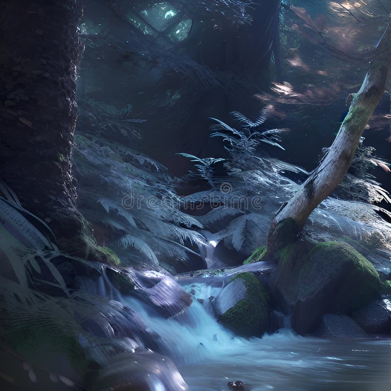 Digital Art Forest Background Wallpaper Stock Illustration ...