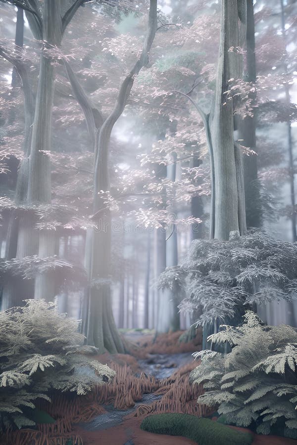 Digital Art Forest Background Wallpaper Stock Illustration ...