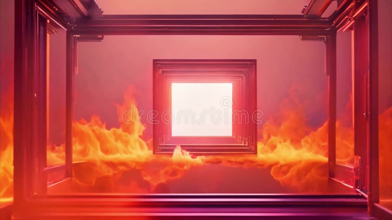 Abstract Frame with Fire and Light Stock Video - Video of frame, white ...