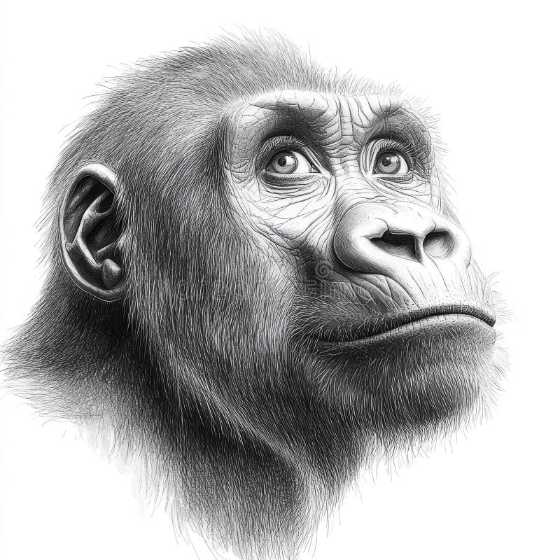 A Digital Art Illustration of a Gorilla Head, Available As a Small Size Poster, Ready To Print ...