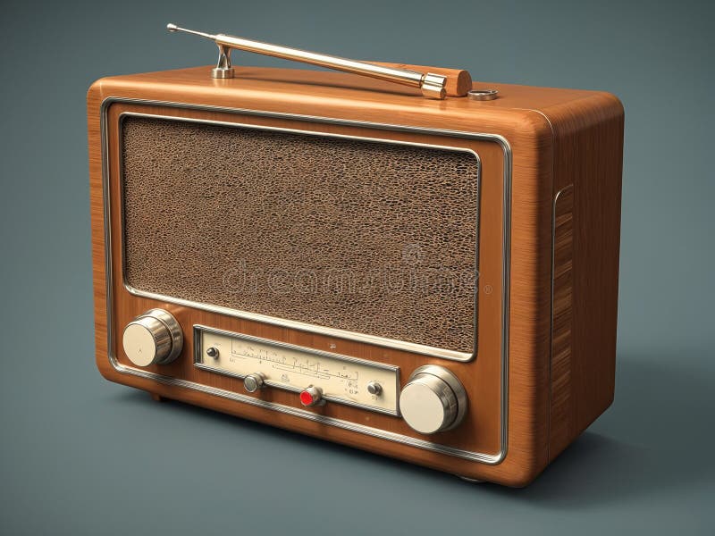 Digital Art Illustration of Vintage Radio Device - Generated by Ai ...
