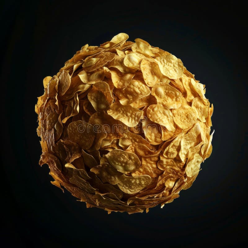 Conceptual Artwork of a Sphere Formed with Potato Chips. Dark Artistic ...