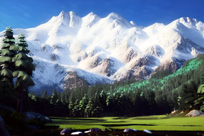 Digital Art Landscape Background Wallpaper Stock Illustration ...