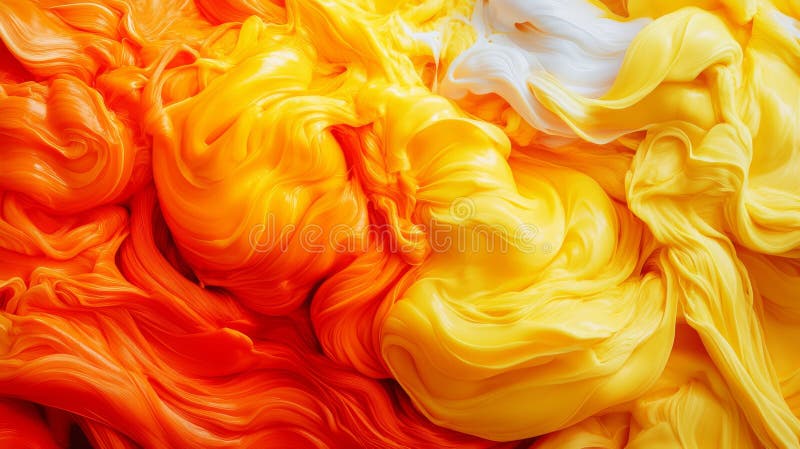 A Digital Art Masterpiece Entitled Abstract Orange and Gold Waves Stock ...