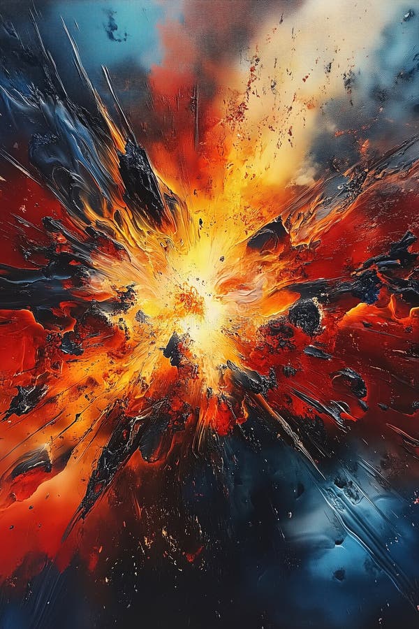 Painting of an explosion stock illustration. Illustration of painting ...