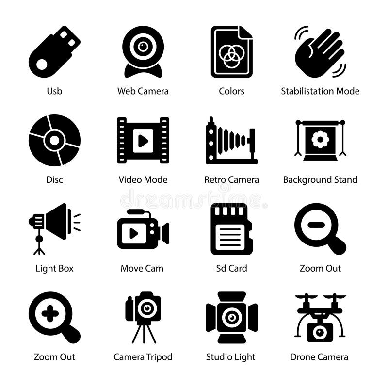 Digital Art and Photography Icon Set Stock Vector - Illustration of ...