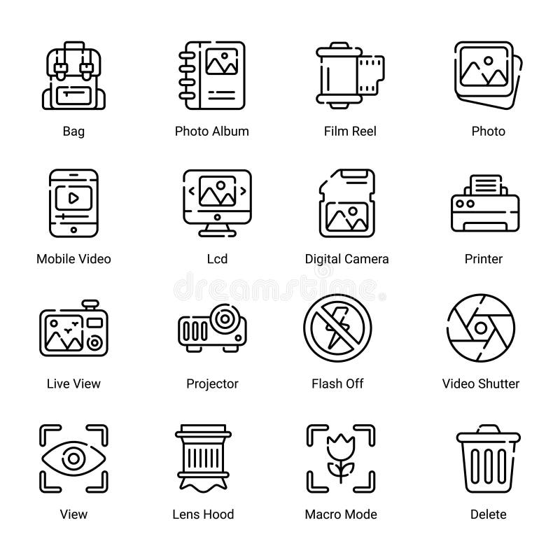 Digital Art and Photography Icon Set Stock Vector - Illustration of ...