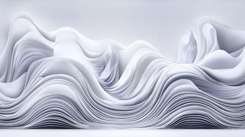 Digital Art Piece Featuring Complex Abstract Design Overlapping White ...