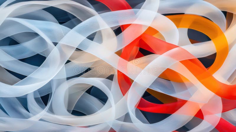 A Digital Art Piece Featuring a Complex Interplay of Translucent ...