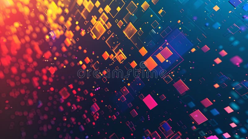 A Digital Art Piece Featuring a Dark Blue Background with Abstract ...