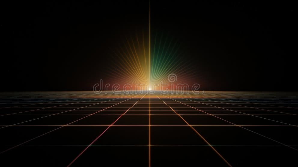 A Digital Art Piece Featuring a Grid-like Pattern with a Radiant Light ...