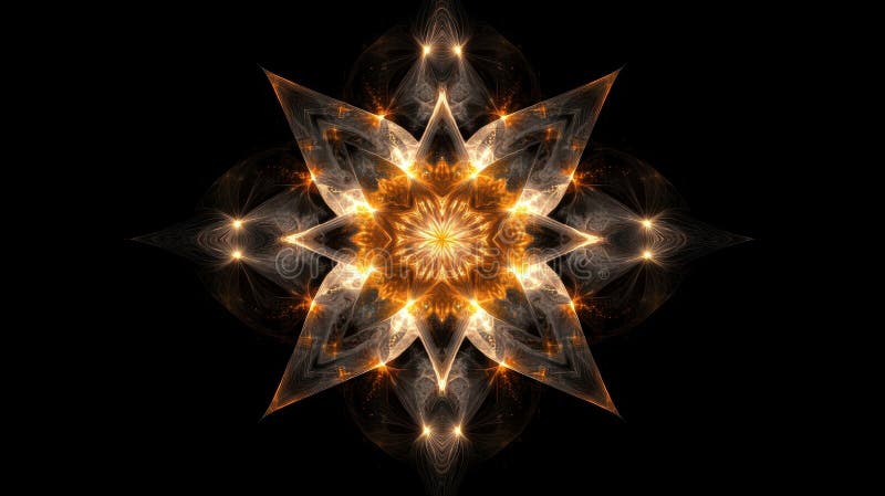 A Digital Art Piece Featuring a Symmetrical Design of a Starburst ...