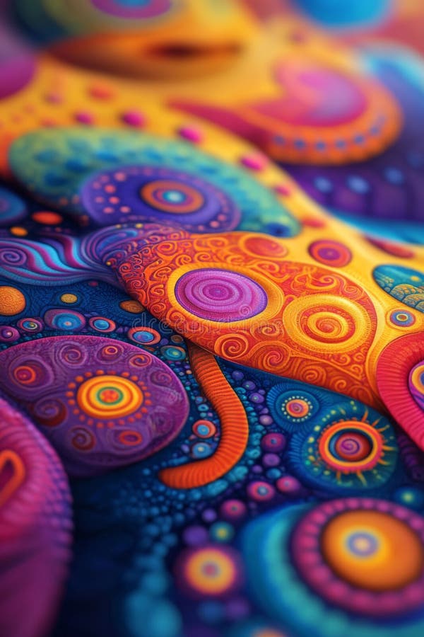 Swirling Patterns in Vibrant Colors Stock Illustration - Illustration ...