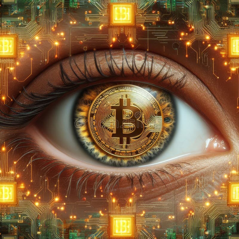 Bitcoin Core Visualized in Eye Stock Image - Image of currency, future ...