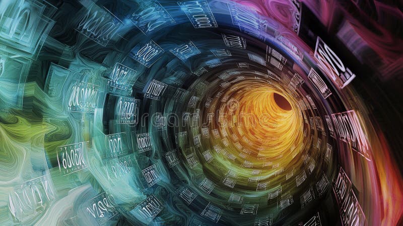 This Digital Art Piece Vividly Illustrates Random Numbers Spiraling ...