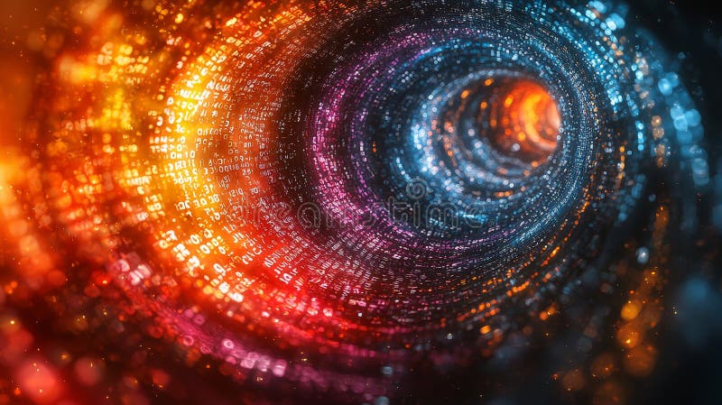 This Digital Art Piece Vividly Illustrates Random Numbers Spiraling ...