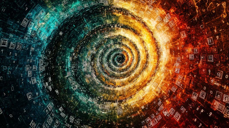 This Digital Art Piece Vividly Illustrates Random Numbers Spiraling ...