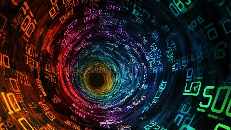 This Digital Art Piece Vividly Illustrates Random Numbers Spiraling ...