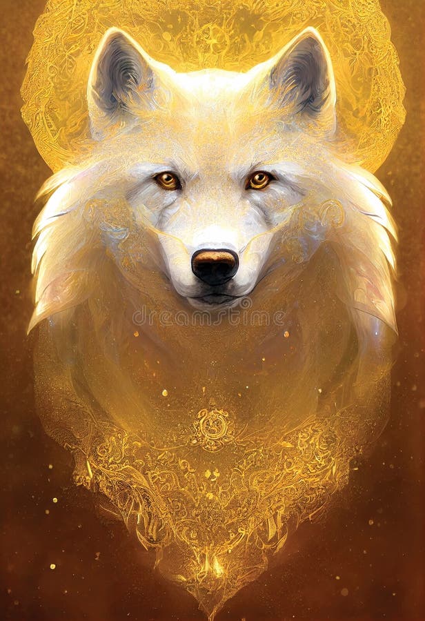 Digital Art, Portrait Wolf, Ai Artwork, Printable Illustration Stock Illustration - Illustration ...