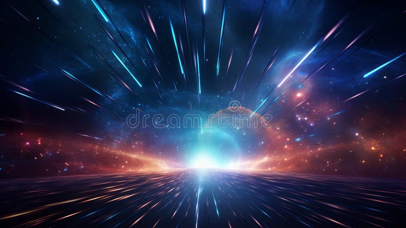 A Digital Art Representation of a Cosmic Hyper Space Journey Stock ...