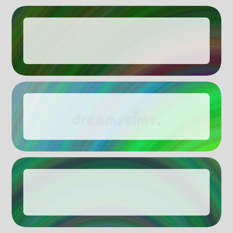 Digital Art Rounded Banner Set in Green Tones Stock Vector ...