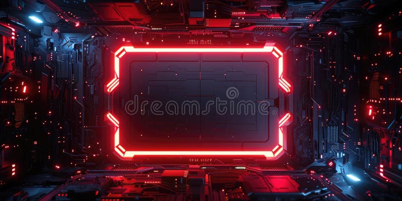 Digital Art Showcase with LED Circuit Design. Stock Illustration ...