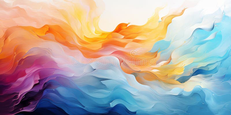 Digital Art of Soft, Flowing Color Waves.AI Generation Stock Image ...