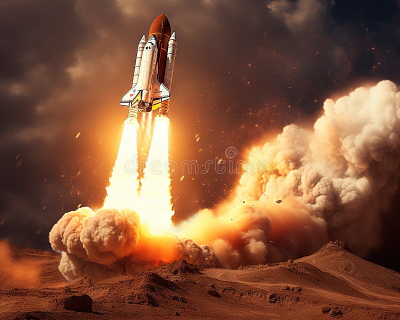 Landing in Mars is a Risky Mission Stock Illustration - Illustration of ...