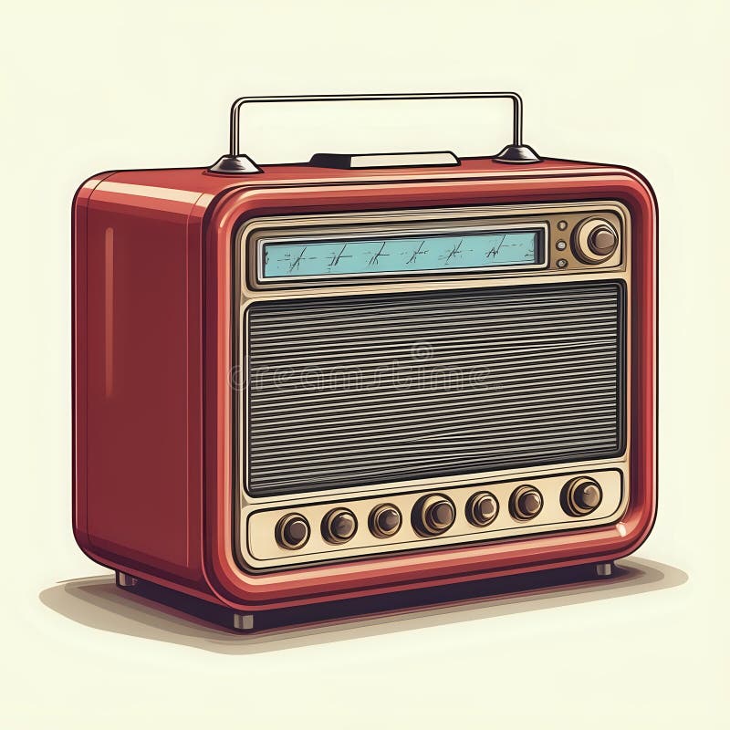 Digital Art Style Illustration of Retro Radio Device - Generated by Ai ...