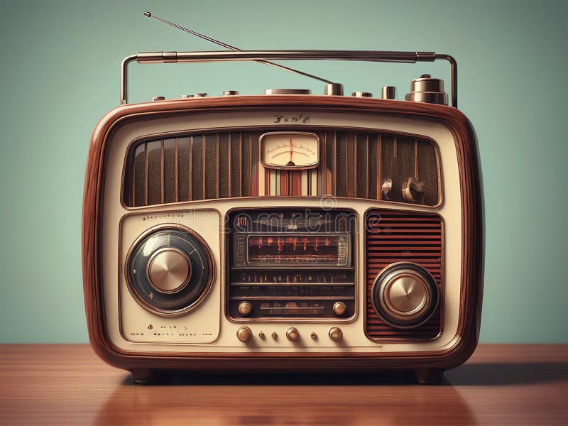 Digital Art Style Illustration of Retro Radio Device - Generated by Ai ...