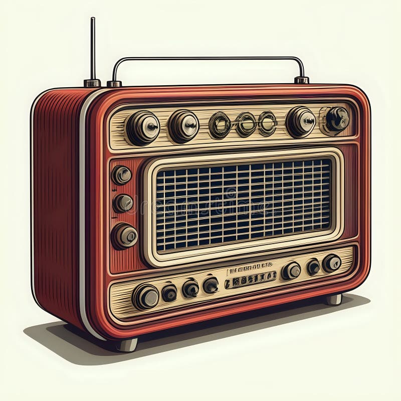 Digital Art Style Illustration of Retro Radio Device - Generated by Ai ...