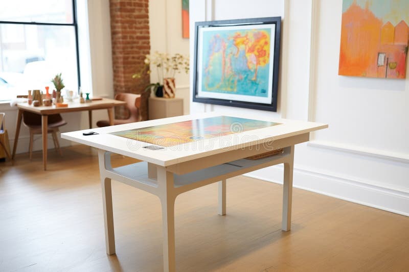 Digital Art Table with Touchscreen Surface for Drawing Stock Image ...