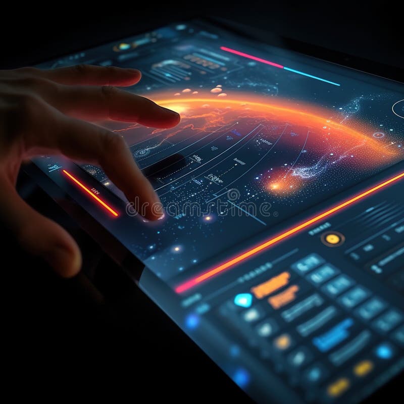 Digital Art of Touchscreen Interface Stock Illustration - Illustration ...